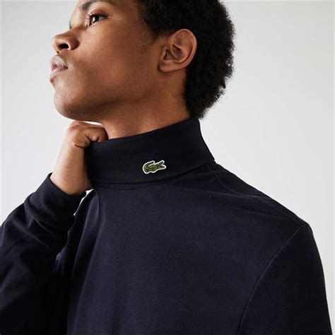Lacoste Long Sleeved Piqu¿ Roll Neck T Shirt Men Blue Flannels