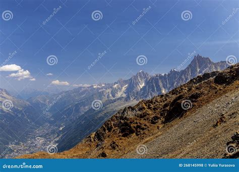 Aguille Du Midi Peak In French Alps Stock Photo Image Of Clouds