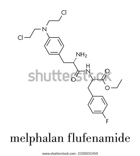 Melphalan Flufenamide Cancer Drug Molecule Skeletal Stock Vector Royalty Free 2100031450