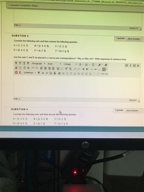 Solved Consider The Following Sets And Then Answer The Chegg Com