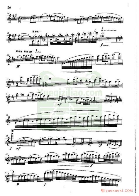 长笛独奏小品 阳光灿烂照天山[黄虎威] 独奏分谱 长笛曲谱 器乐学习网