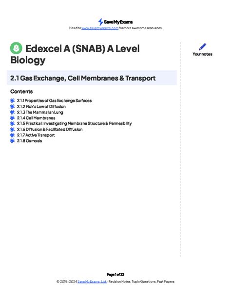 Biological Molecules Page 1 Of 33 Edexcel A SNAB A Level Biology 2