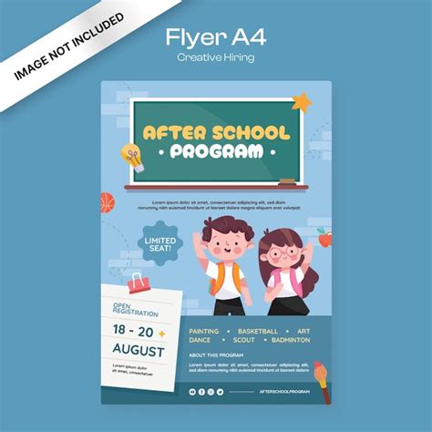 Premium Vector After School Program Flyer Blue