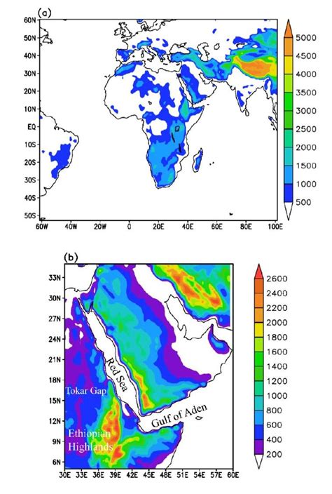 a outer domain of the climate model simulation with topography as