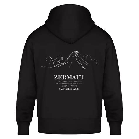 Ski Map Zermatt Premium Oversized Hoodie Prozente Momente®