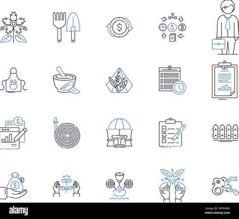Energy Industry Line Icons Collection Solar Wind Gas Coal Biomass