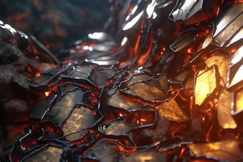 Premium Ai Image 3d Render Glossy Technology In Nature Fusion Closeup