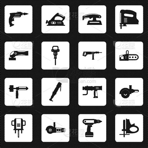 设备用品计算机图标三角板电力线分离着色无绳电话图像建筑业刨子矢量素材 花瓣网