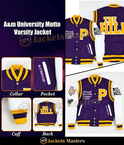 Purple Prairie View A M University Motto Varsity Jacket Jackets Masters