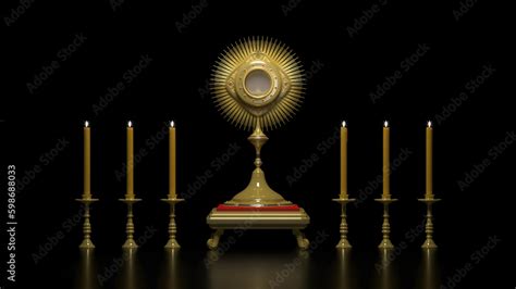 Jesus Cristo No Ostensório Presente No Sacramento Da Eucaristia