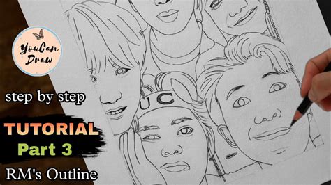 Bts Group Drawing Tutorial Part 3 How To Draw Bts Members