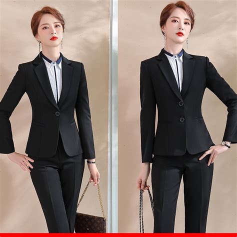 1502 Black Business Suit Female Fall Winter Fashion Temperament Goddess