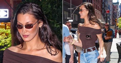 Bella Hadid Exposes Her Nipples In Sheer Top While In Nyc Photos