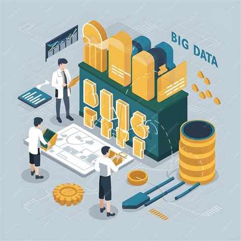 Data Scientists Analyzing Big Data For Insights Vector Illustartion