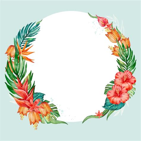 Aquarelle Cadre De Couronne De Fleurs Vecteur Gratuite