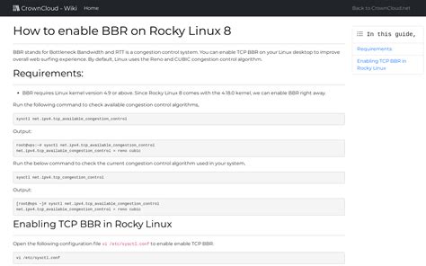 Crowncloud Wiki How To Enable Bbr On Rockylinux