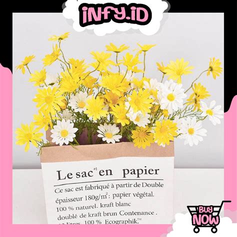 Jual Infy Bunga Daisy Blossom Aster Artificial Tanaman Hias Daisi Krisan Persia Daun Matahari