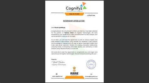 Starting A New Position As A Tableau Intern At Cognifyz Piyush