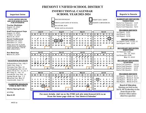 Fremont Unified School District Calendar 2024 2025 Holiday Breaks