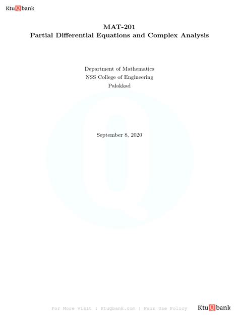 mat201 module 1 kqb ktuqbank pdf differential equations partial