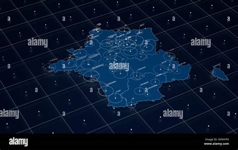 France Blue Map Big Data Visualization Futuristic Map Infographic