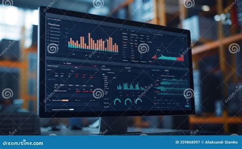 A Monitor With A Dashboard On It Stock Illustration Illustration Of Chart Technology 359868097