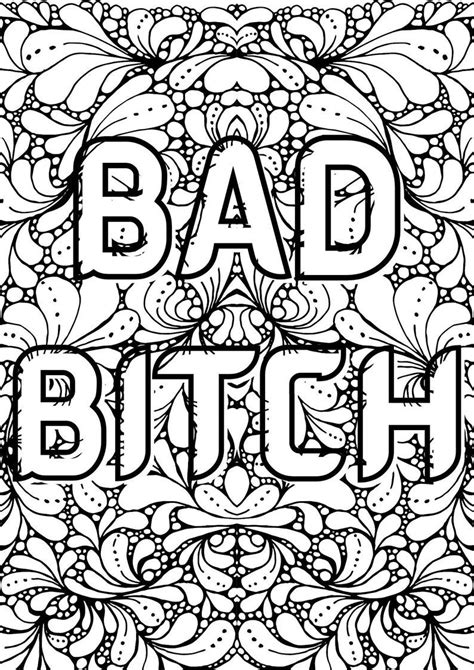 Swearing Coloring Page Sweary Coloring Book Swear Word Coloring Page