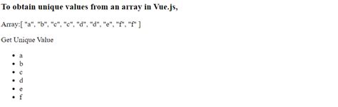Finding Unique Array Values In Vuejs Through Array Filtering Example