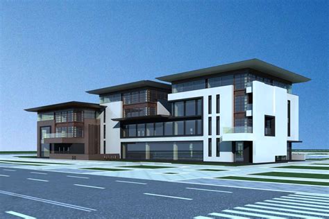 现代多层办公楼3dmax 模型下载 光辉城市