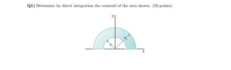 Solved Q1 Determine By Direct Integration The Centroid Of