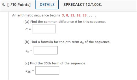 Solved Find The Nth Term Of A Sequence Whose First Several