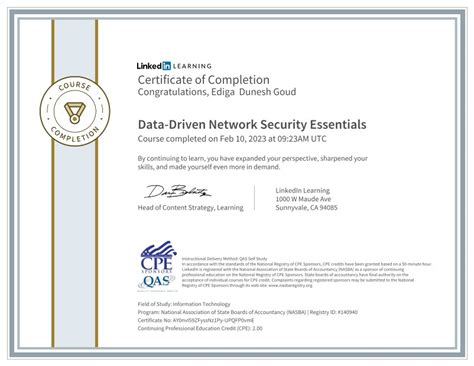 Certificate Of Completion Ediga Dunesh Goud