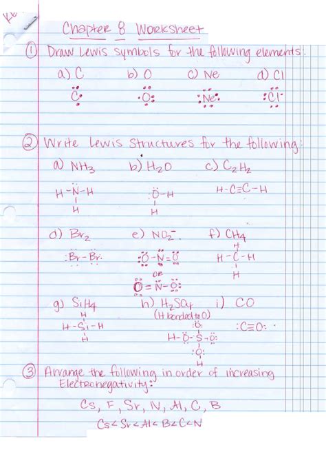 Worksheet For Introduction To Chemistry I Che 1101 Docsity