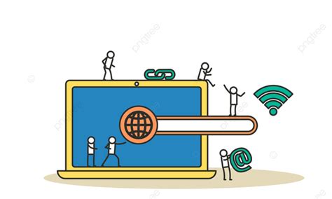 Concept Vector Illustration With Laptop And People People