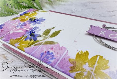 easy faux tile technique with textured florals stamp happy jacque