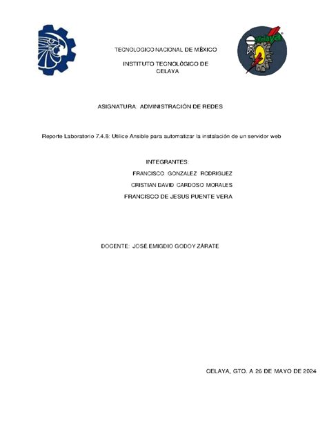 748 Lab Use Ansible To Automate Installing A Web Server Tecnologico Nacional De MÉxico