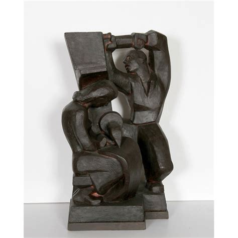 Robert Cronbach Construction And Garment Worker Sculpture