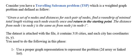 Solved Consider You Have A Travelling Salesman Problem TSP Chegg