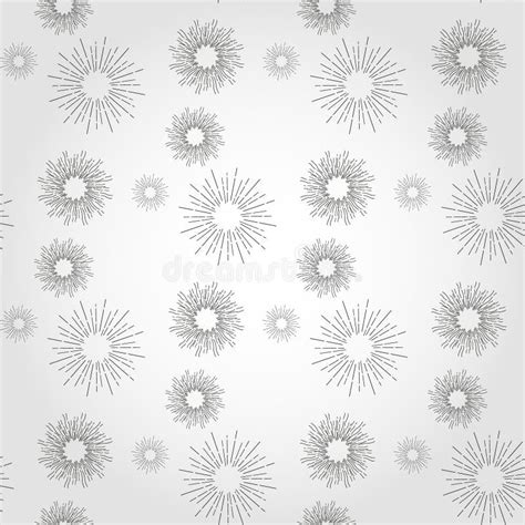 Sunshine Rays Seamless Pattern In Vintage Style Sunburst Linear