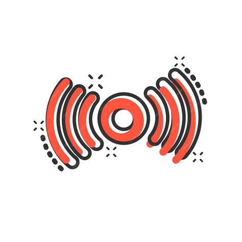 Premium Vector Motion Sensor Icon In Comic Style Sensor Waves Vector Cartoon Illustration