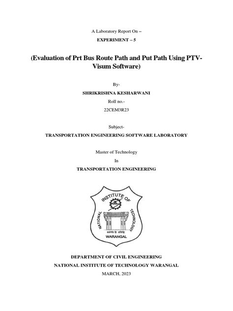 evaluation of prt bus route path and put path using visum software
