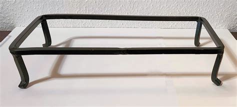 Vintage Rectangular Glass Tray With Metal Stand 2 Pieces Etsy