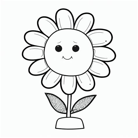 Desenho De Uma Flor De Girassol Feliz Para Colorir Descubra O Poder Da