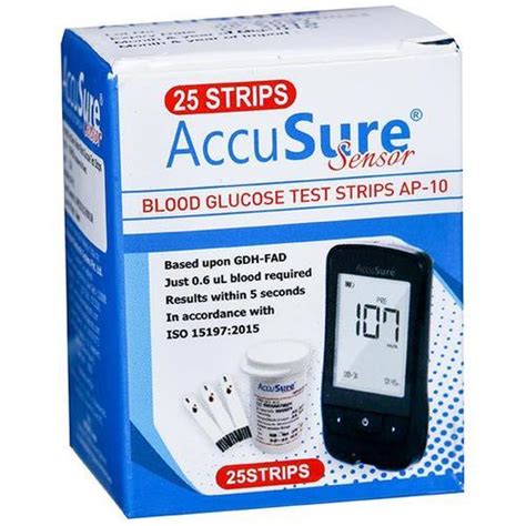 Accusure Sensor Glucometer 25 Pcs Test Strips At 415 52 Inr In Amritsar Majitha Medicos