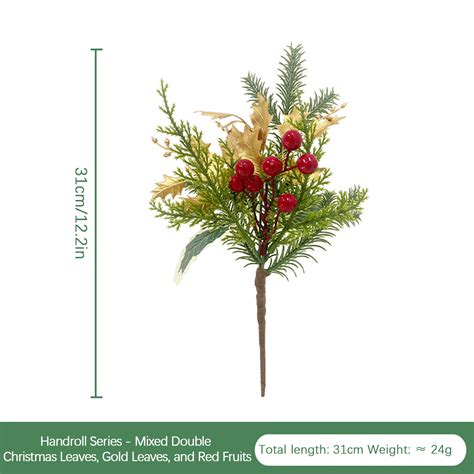 Bouanq Christmas Artificial Green Pine Needles Christmas Floral Picks
