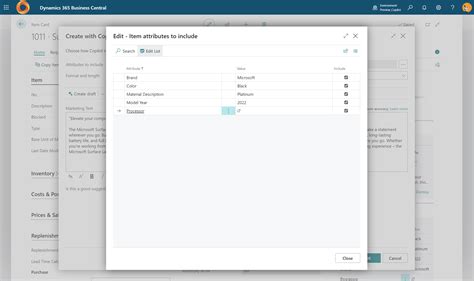 Genereer Productteksten Met De Dynamics 365 Business Central Copilot