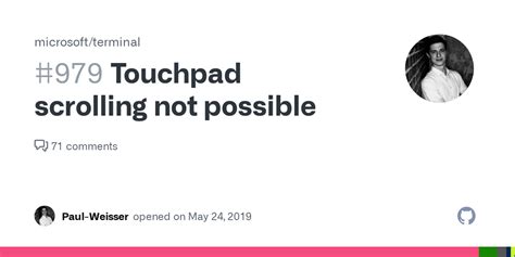 Touchpad Scrolling Not Possible · Issue 979 · Microsoftterminal · Github