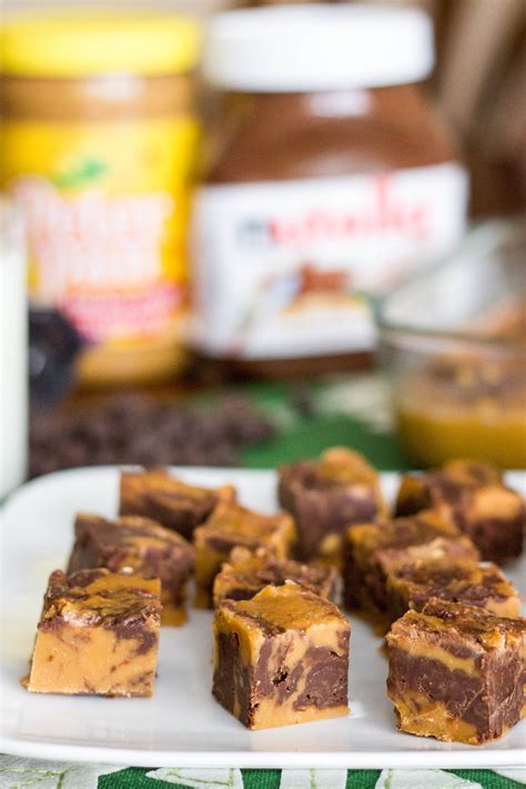 Easy Peanut Butter Nutella Swirled Fudge Kendra S Treats
