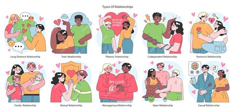 Premium Vector Relationships Set Diverse Interpersonal Romantic