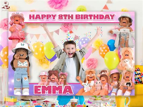 Roblox Girl Photo Booth Frame Roblox Girl Frame Roblox Girl Party Decor Roblox Girl Party